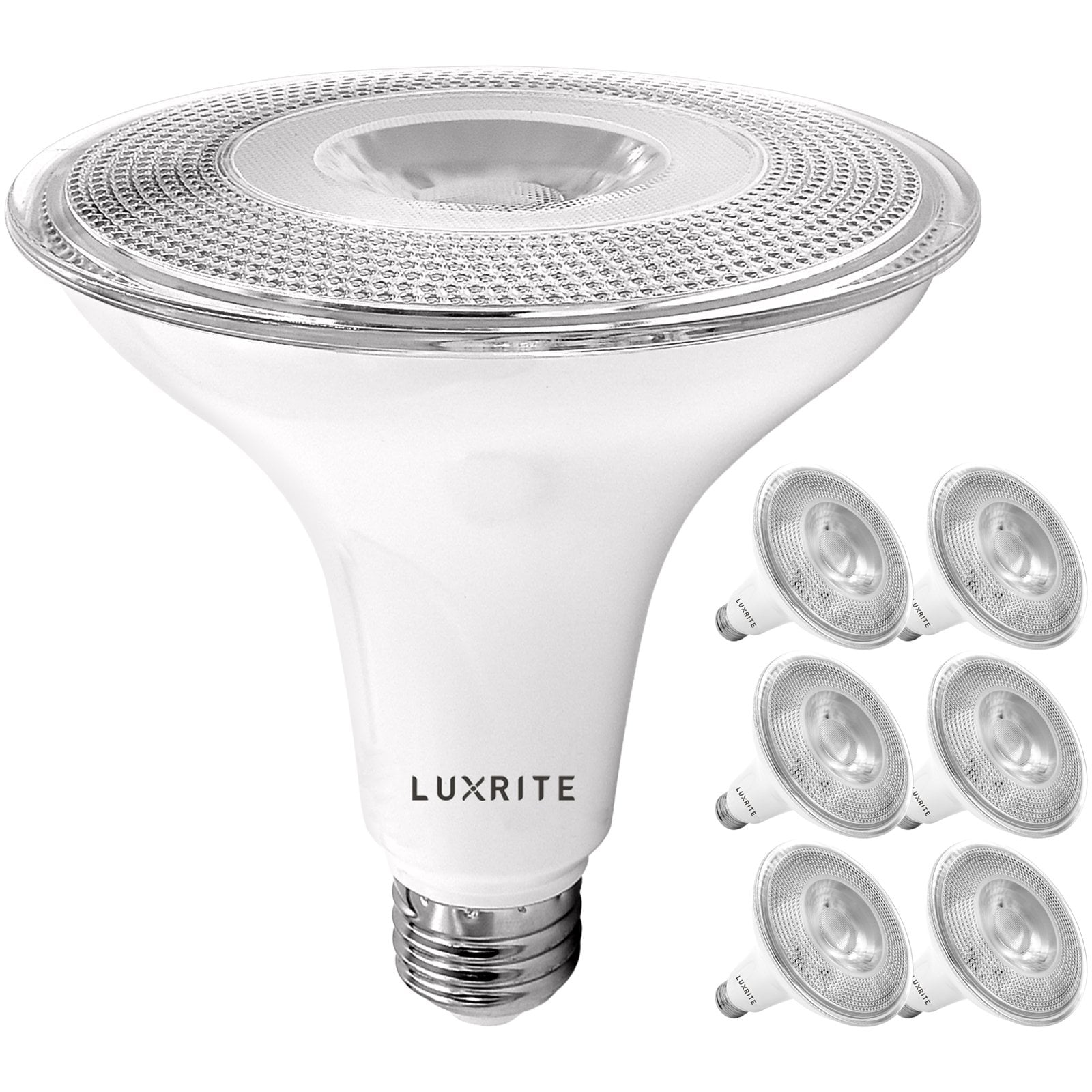 Luxrite 6-Pack LED PAR38 Flood Light Bulb 3500K Natural White 1250 ...