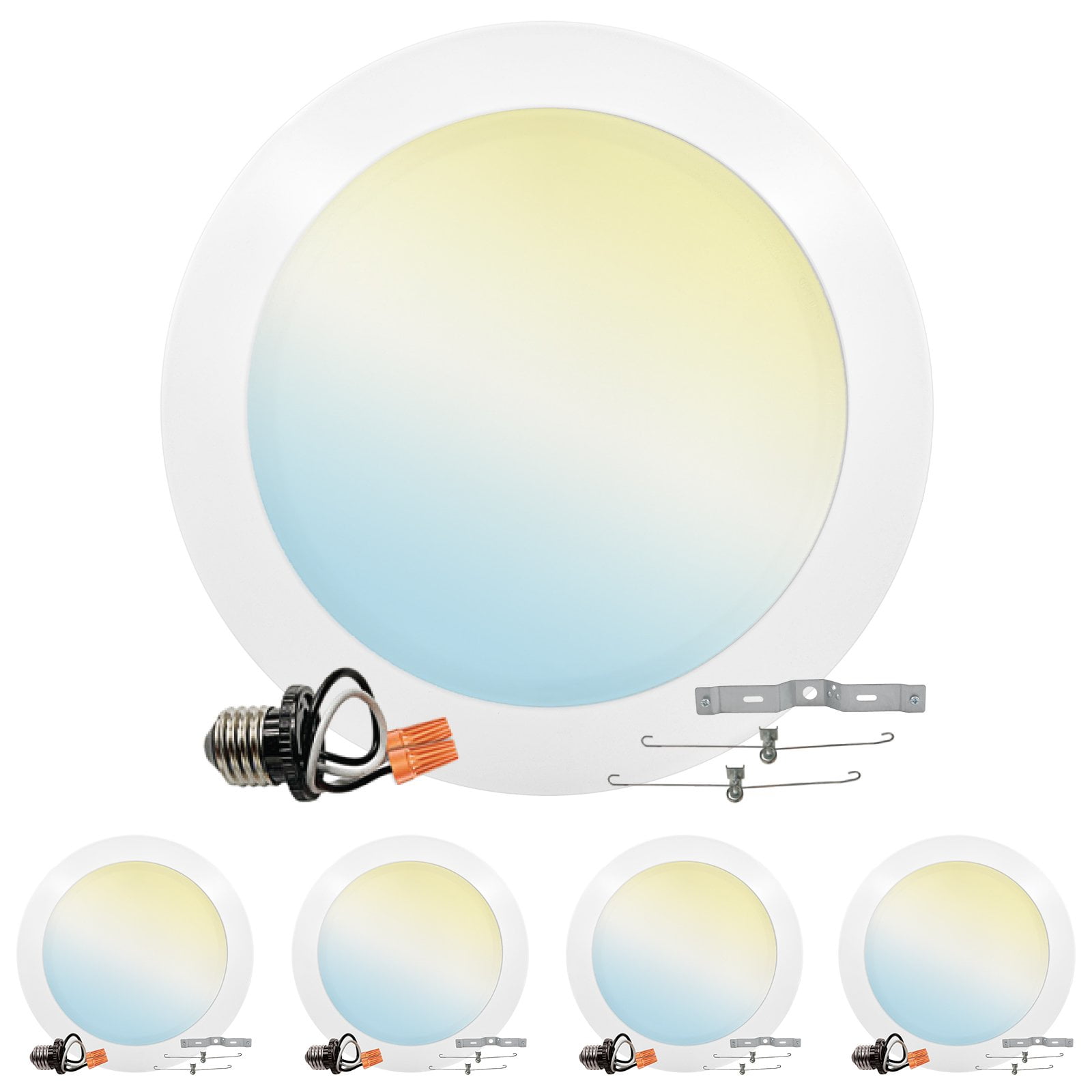 Luxrite 8 inch LED Disk Lights, 27W, 5CCT 2700K-5000K, 2000LM, Dimmable ...