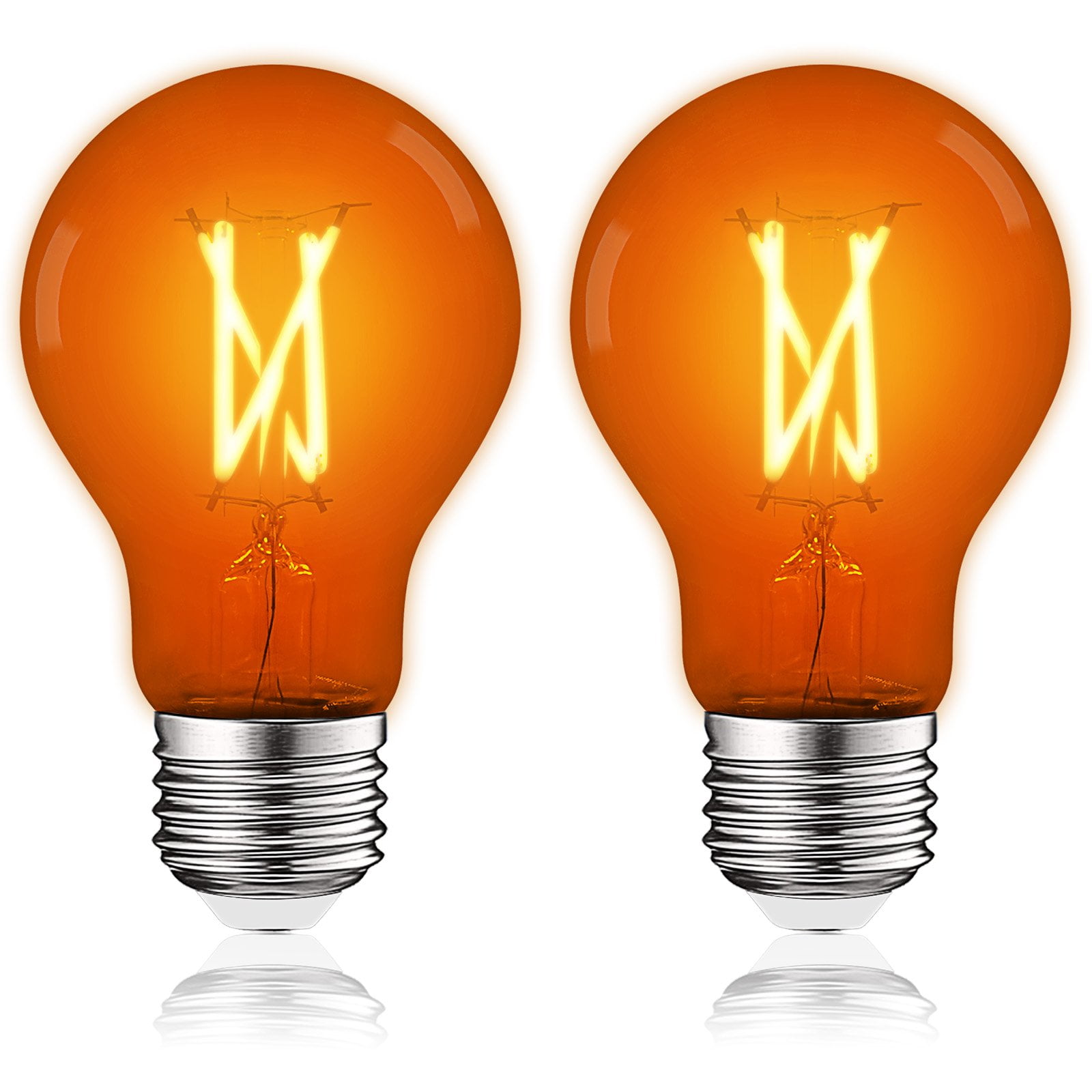 Luxrite A19 Edison LED Orange Bulb, 4.5W=60W, E26 Base, Indoor/Outdoor ...