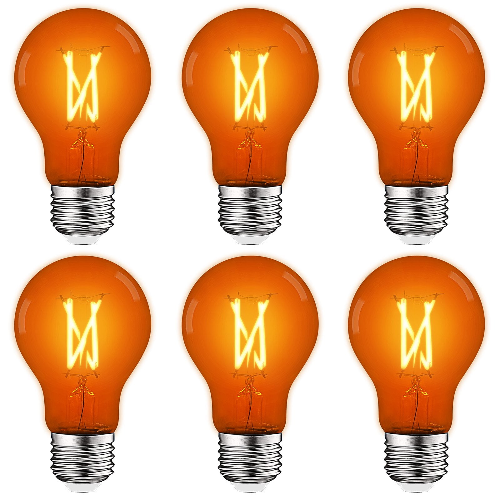 Luxrite A19 Edison LED Orange Light Bulb 4.5W=60W E26 Base Indoor ...
