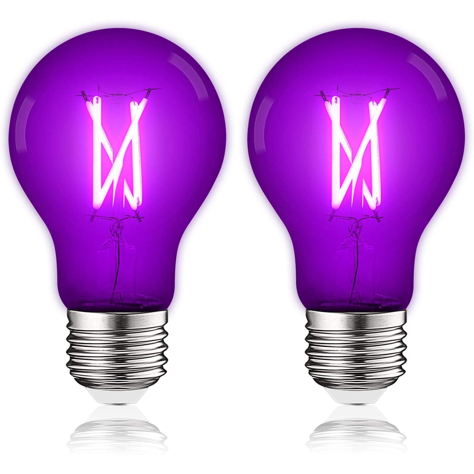 Luxrite A19 LED Purple Bulbs, 4.5W=60W E26, Indoor/Outdoor Party Decor ...