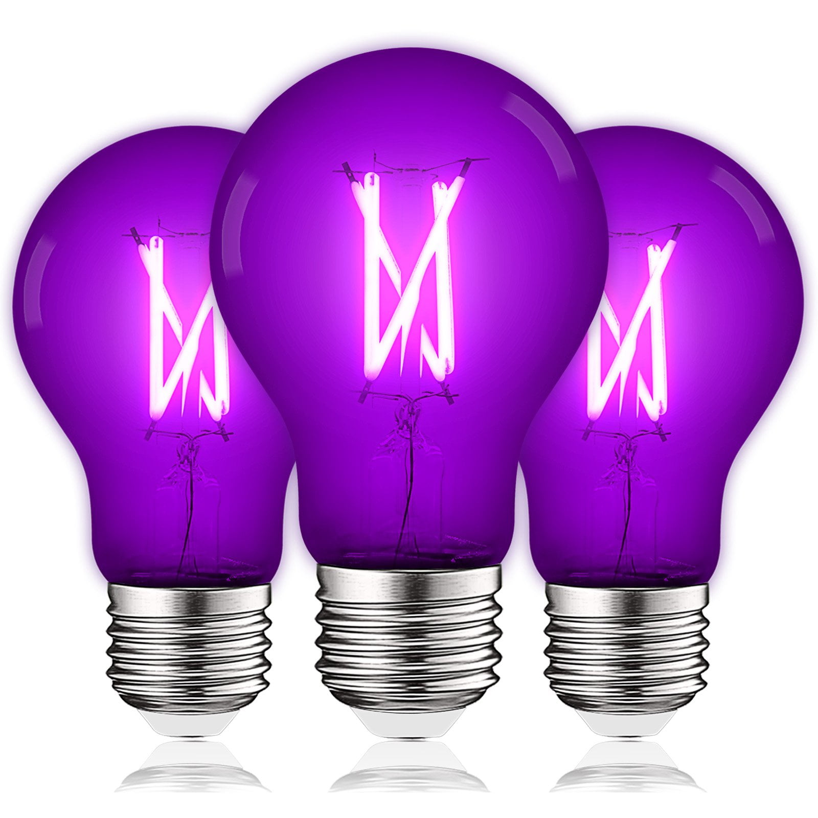 Luxrite A19 Edison LED Purple Light Bulbs 4.5W=60W E26 Base Indoor ...
