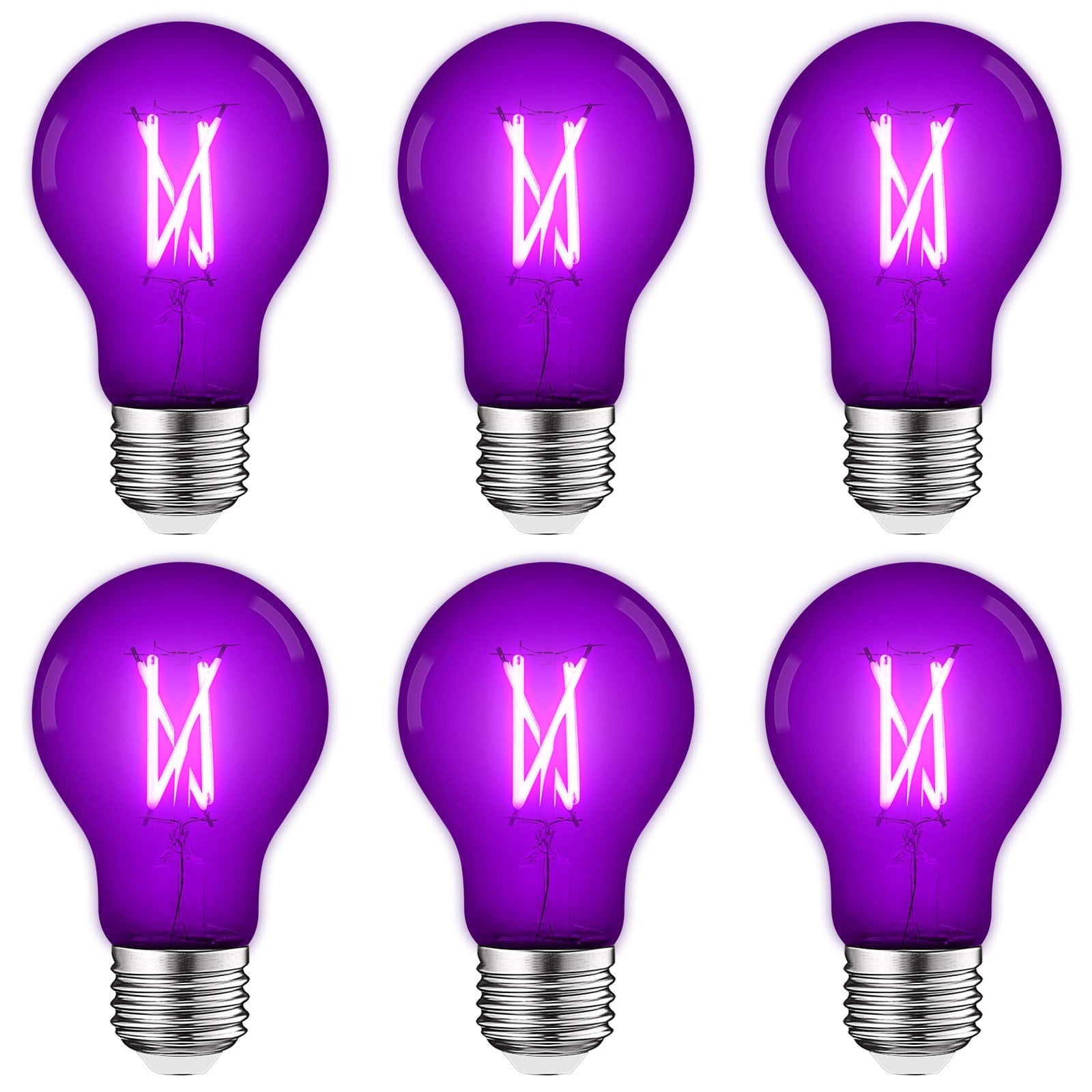 Luxrite A19 Edison LED Purple Light Bulbs 4.5W=60W E26 Base Indoor ...