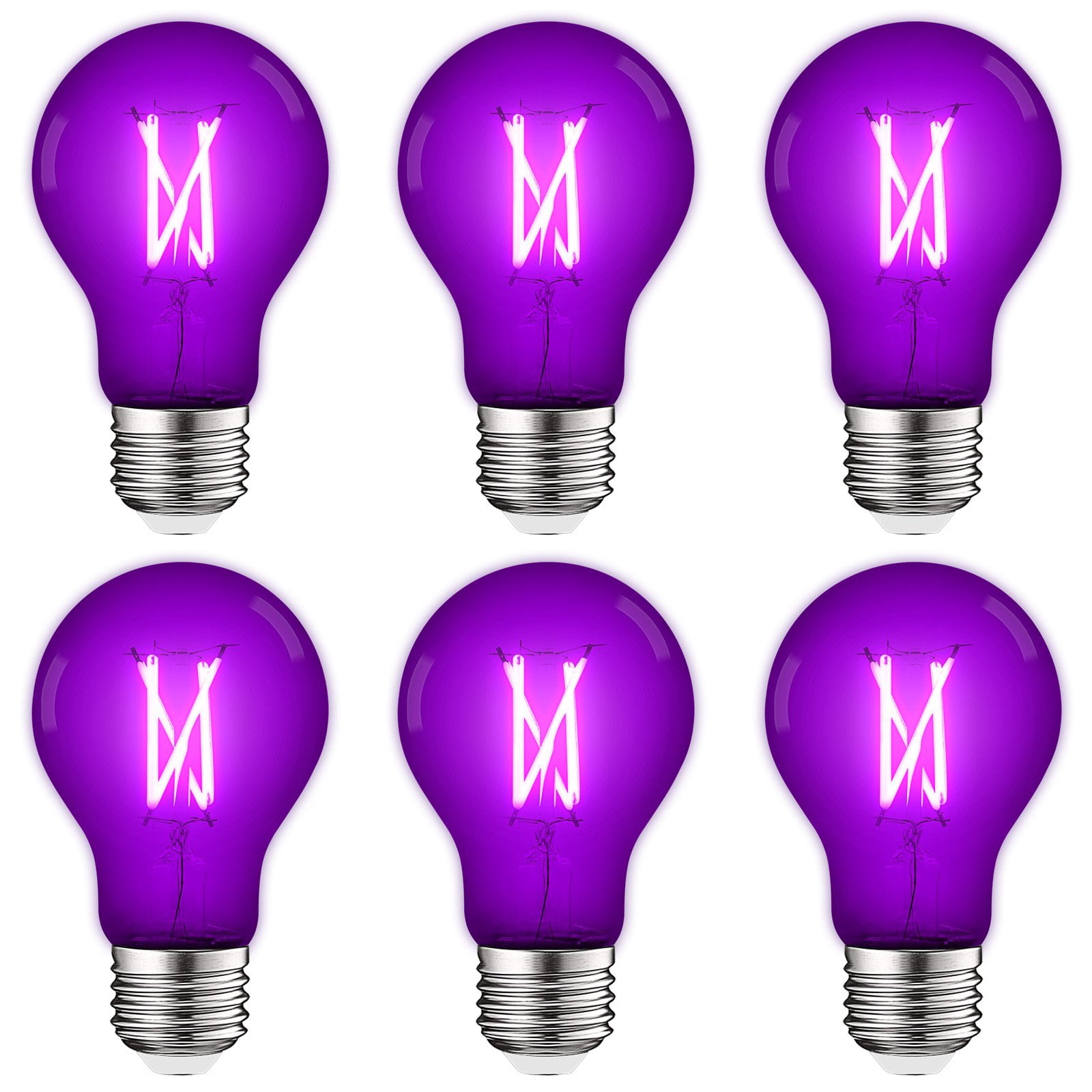 Luxrite A19 Edison LED Purple Light Bulbs 4.5W=60W E26 Base Indoor ...