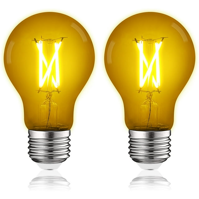 Luxrite A19 Edison LED Yellow Light Bulbs 4.5W=60W E26 Base Indoor ...