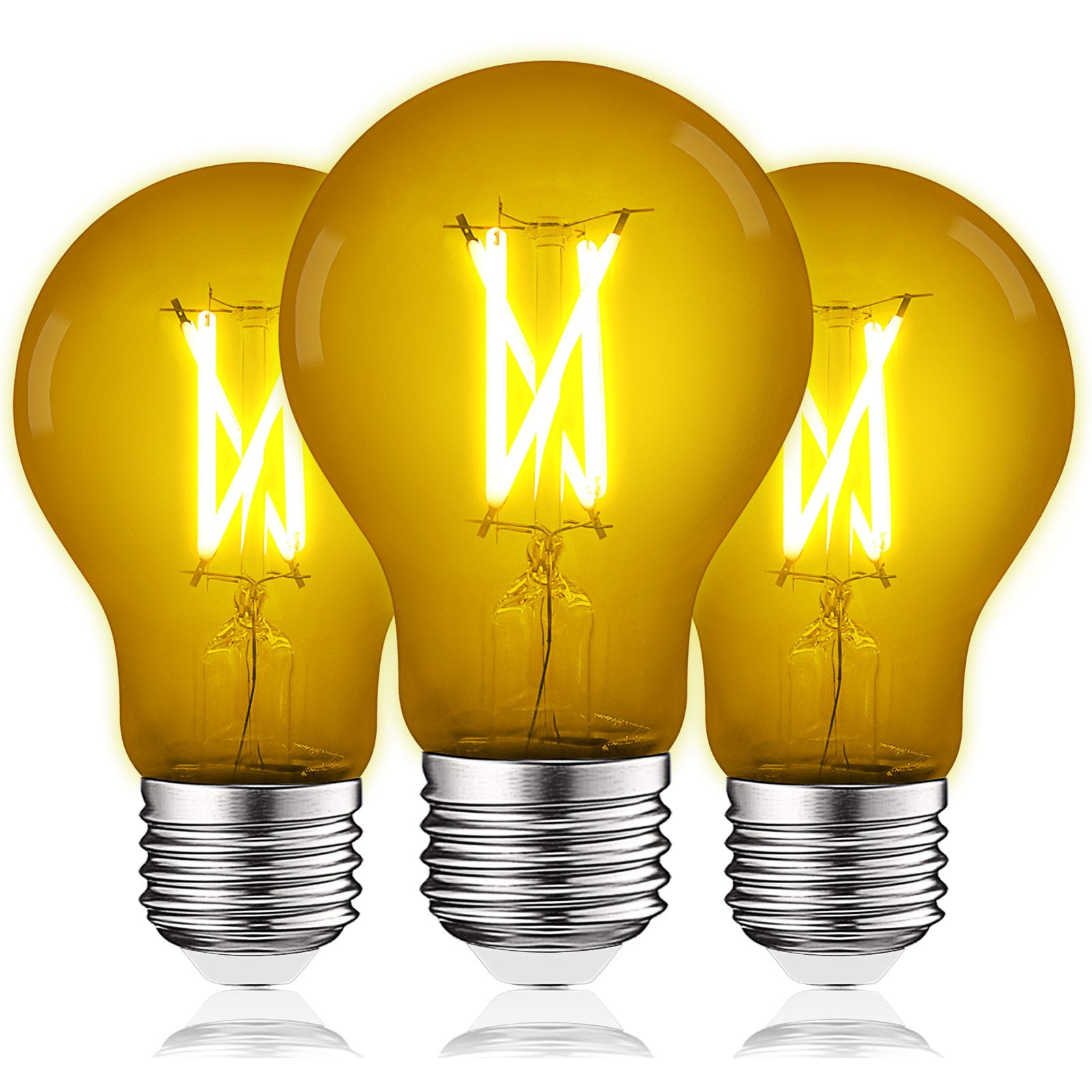 Luxrite A19 Edison LED Yellow Light Bulbs 4.5W=60W E26 Base Indoor ...