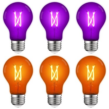 Luxrite 24-Pack Colored LED Light Bulbs, S14 Halloween, 0.5W, Outdoor ...