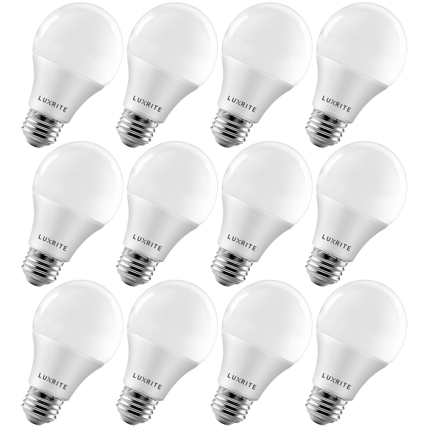 Luxrite A19 LED Bulb, 1100 Lumens, 3500K Natural White, Dimmable, 11W ...