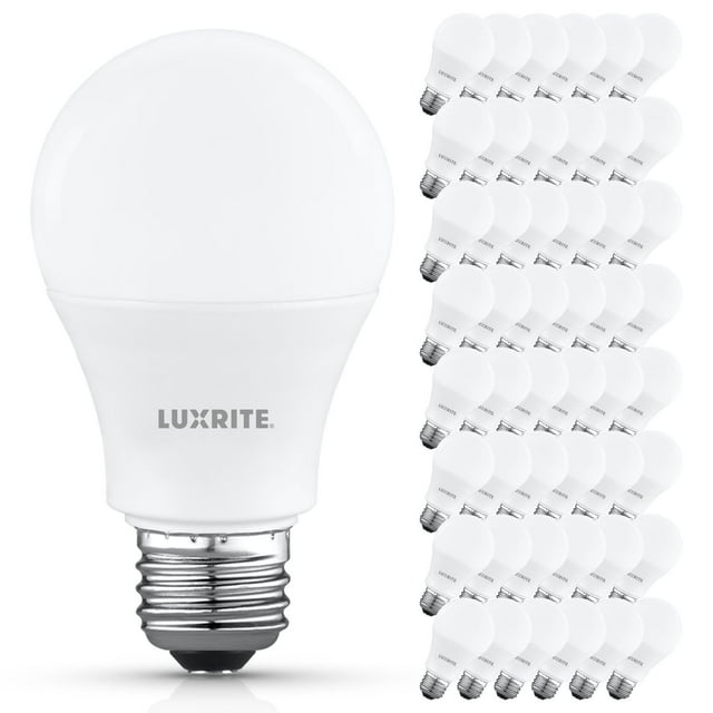 Luxrite A19 LED Light Bulb 60 Watt Equivalent, Non-Dimmable, 5000K ...