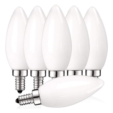Luxrite LED Candelabra Flame Filament Bulbs, E12 Base, Dimmable, 40W ...
