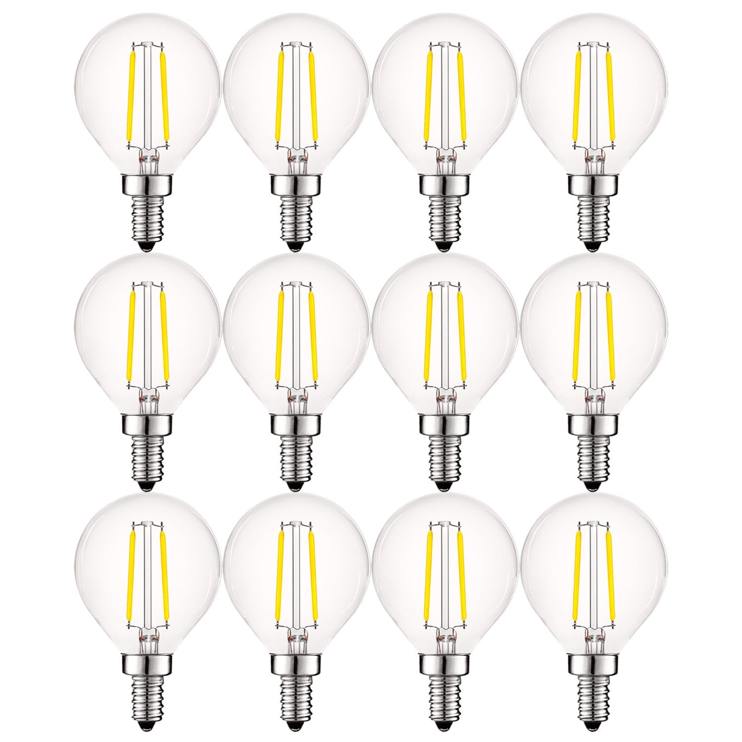 Luxrite G16.5 Edison Dimmable E12 LED Globe Light Bulbs, 4W=40W, 2700K ...