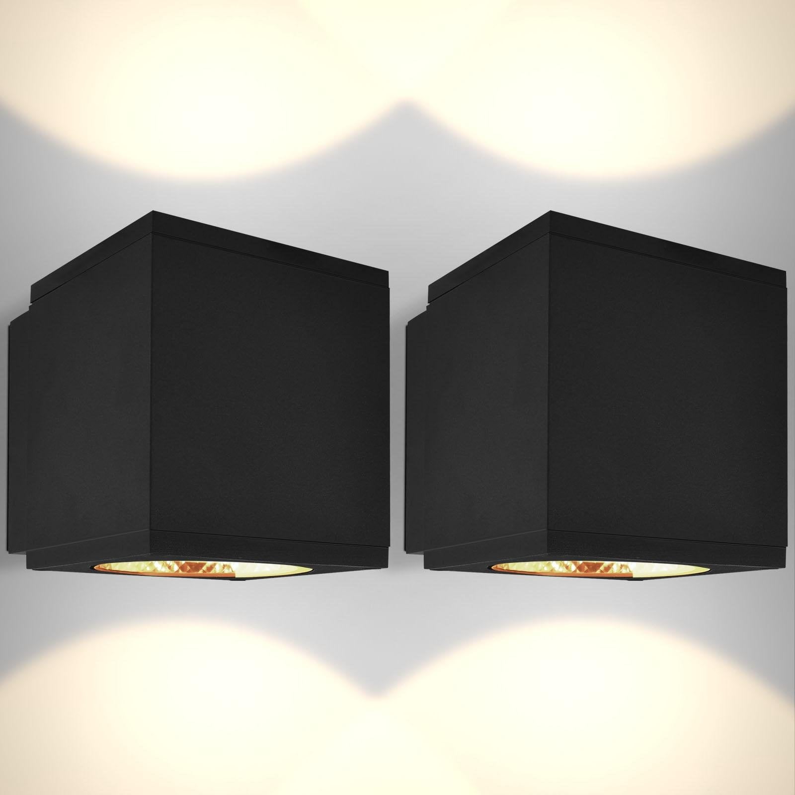 Luxrite LED Outdoor Up-Down Cube Wall Light, 3CCT 3000K-5000K, 26W ...