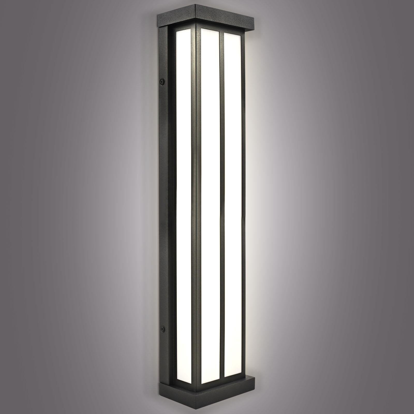 Luxrite LED Outdoor Wall Sconce, 24in Outdoor Wall Light, Black ...