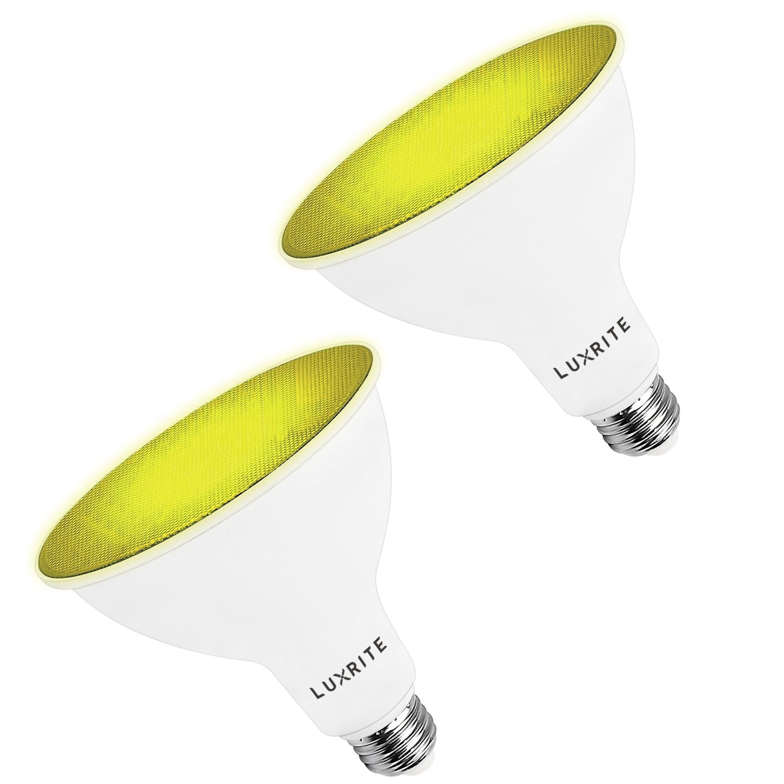 Luxrite LED PAR38 Flood Yellow Light Bulb, 8W=45W, Damp Rated, UL ...