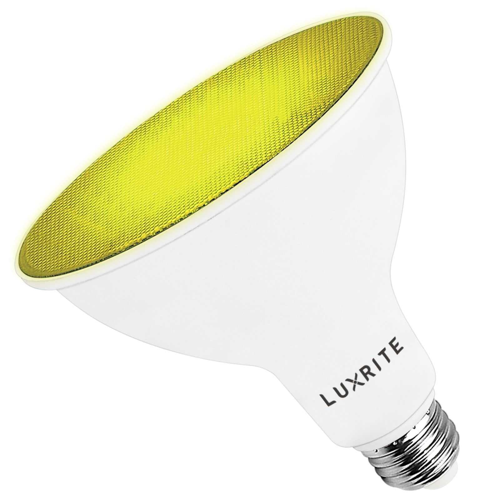 Luxrite LED PAR38 Flood Yellow Light Bulb, 8W=45W, Damp Rated, UL ...