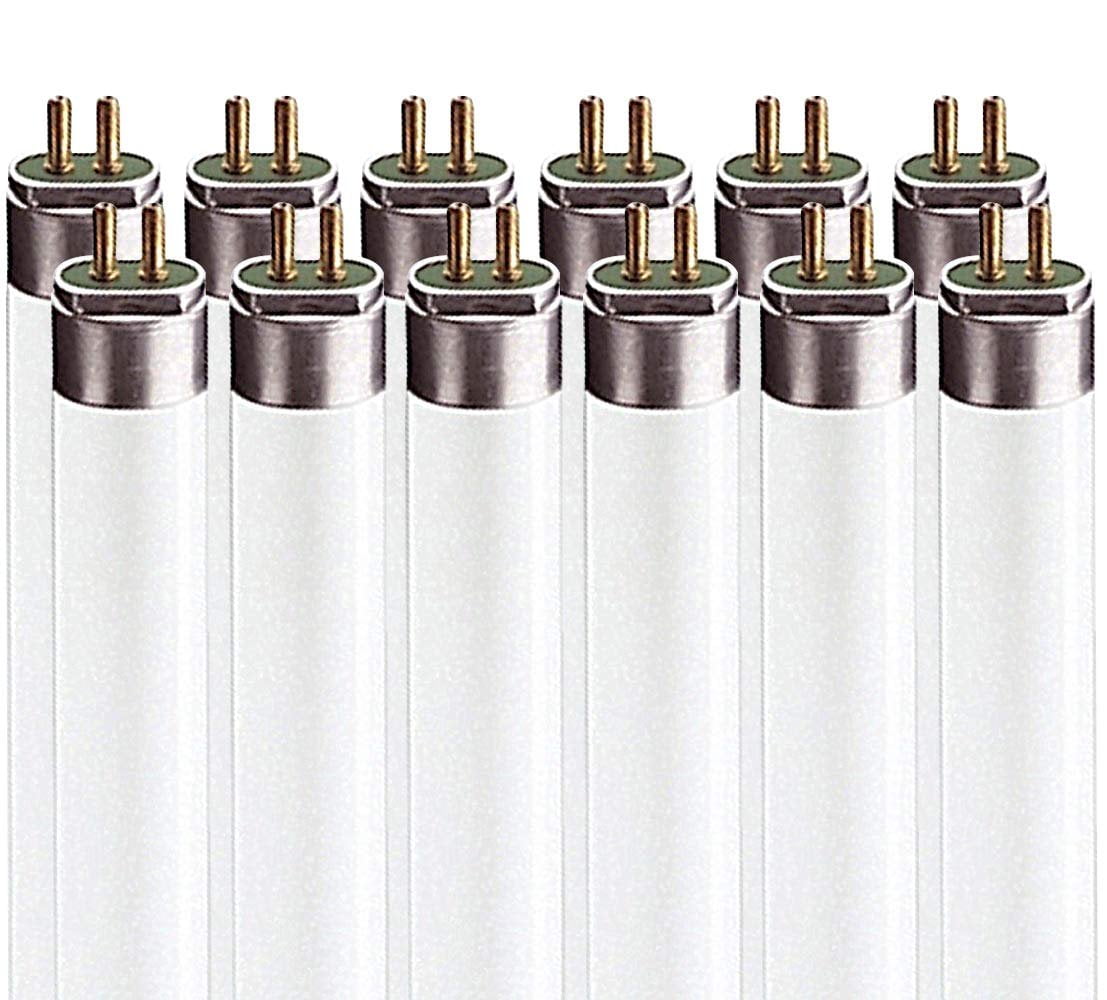 Luxrite LR20775 12-Pack 54W 4FT T5 Fluorescent Tube Light, 3500K, 4200 ...
