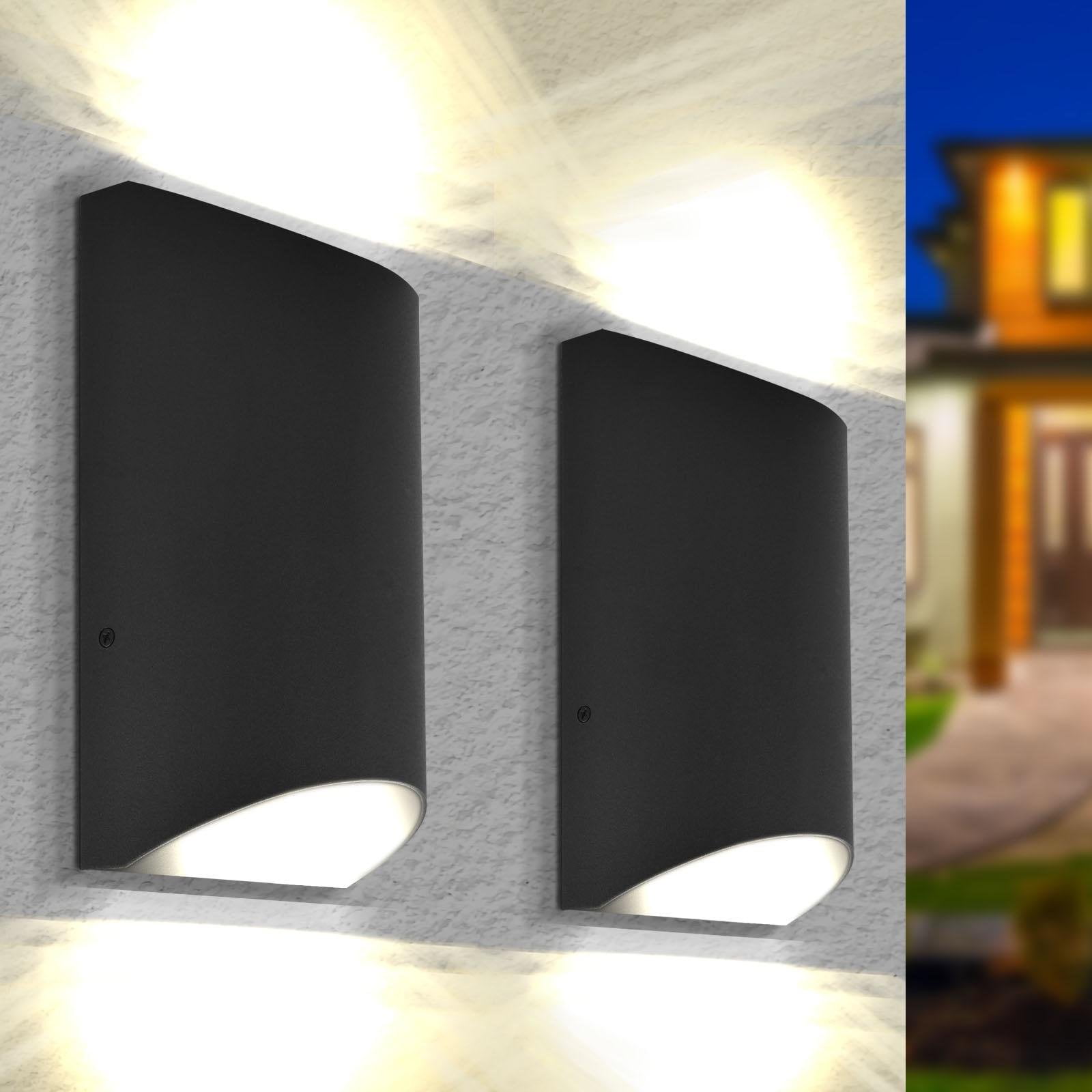 Luxrite Modern LED Porch Lights Outdoor Up and Down Wall Sconce, 9W/12W ...