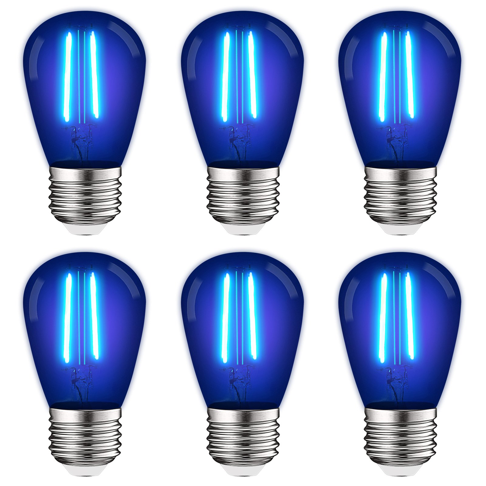 Luxrite S14 Edison LED Blue Light Bulb 0.5W Colored LED Bulbs for ...