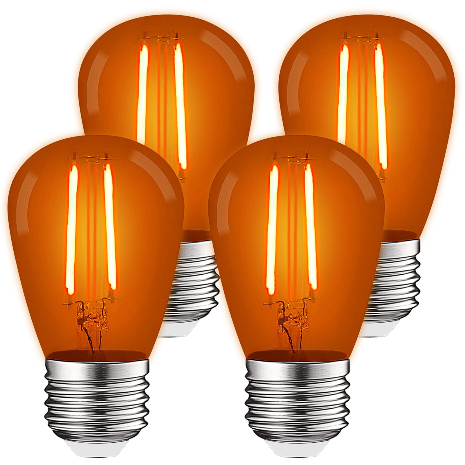 Luxrite S14 Edison LED Orange Light Bulb 0.5W Colored LED Bulbs for ...