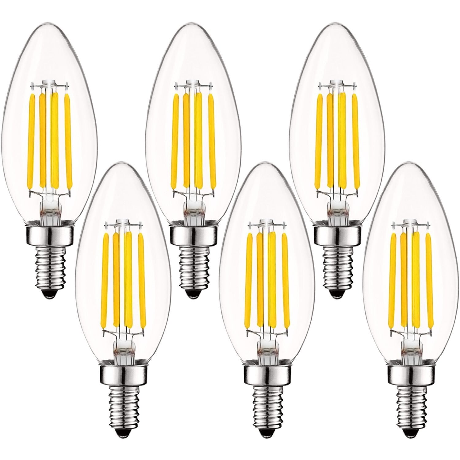 Luxrite Vintage Candelabra LED Bulb 60W Equivalent 550lm 4000K Cool ...