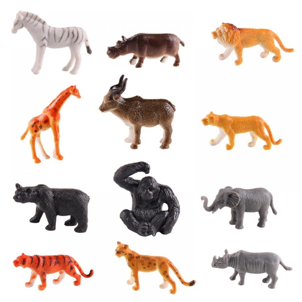 Luxsea Different Varieties of Zoo Animals Action Figures, Plastic, 12 ...