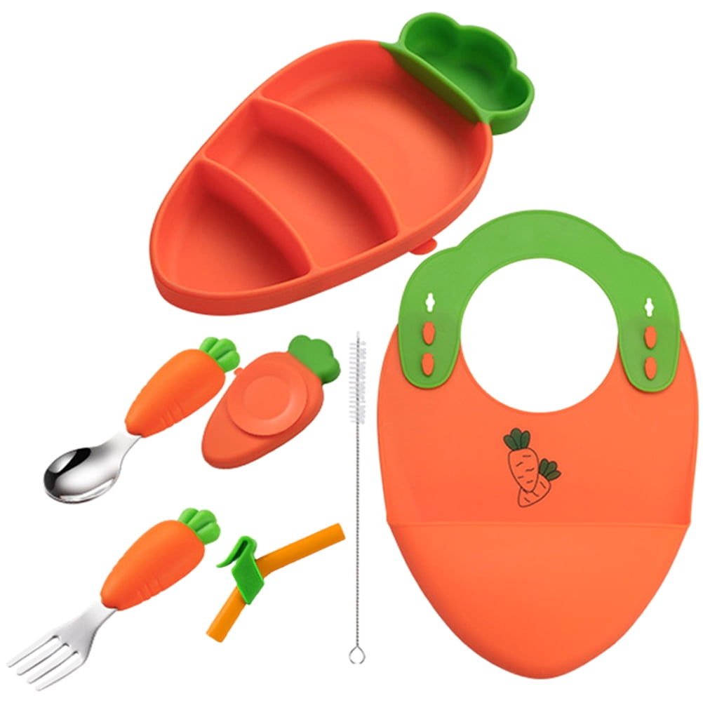 Luxshiny 1 Set Infant Utensils Assorted Color Carrot Shaped Silicone ...