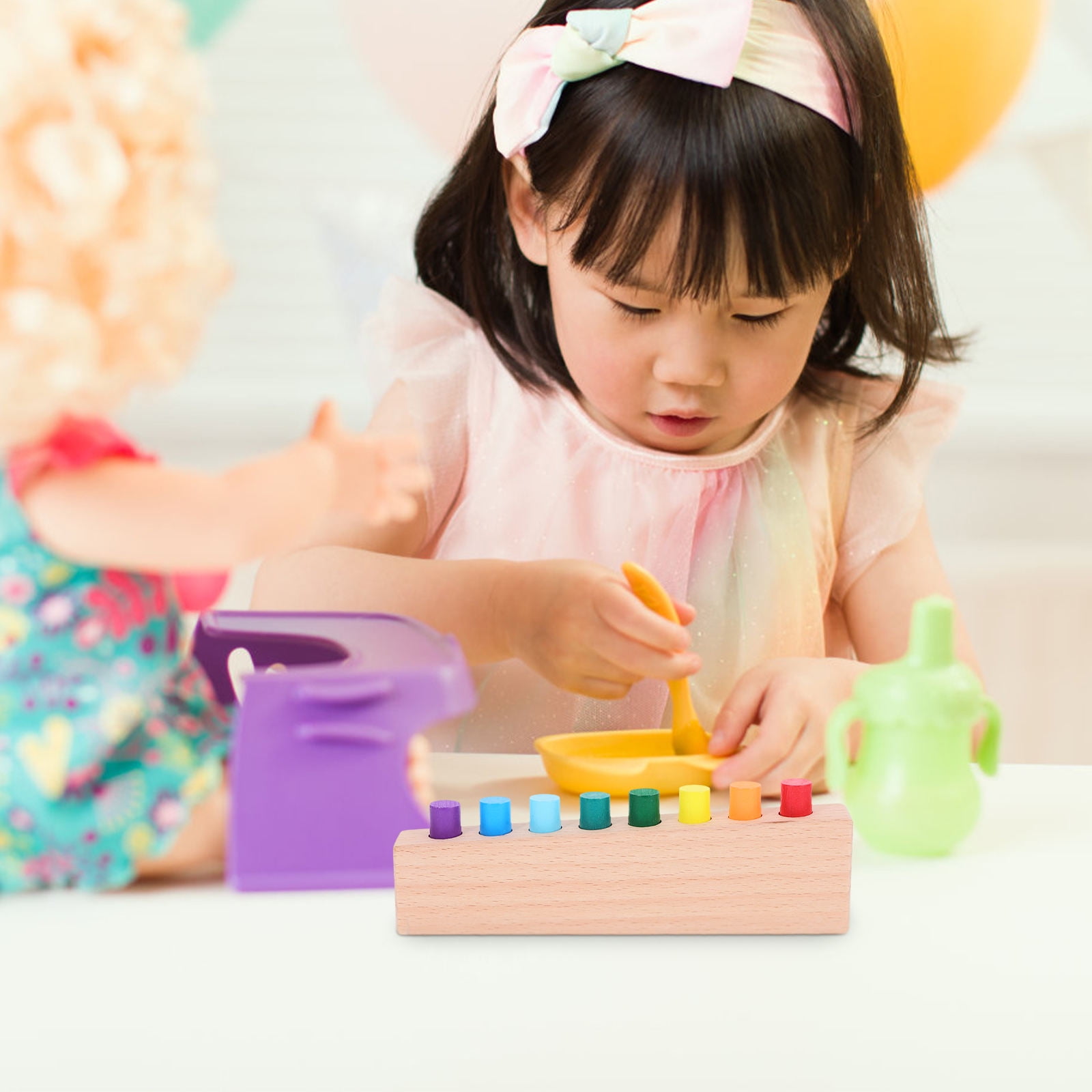 Luxshiny 1 Set Preschool Learning Toy Wooden Stick Toy Hand-eye ...