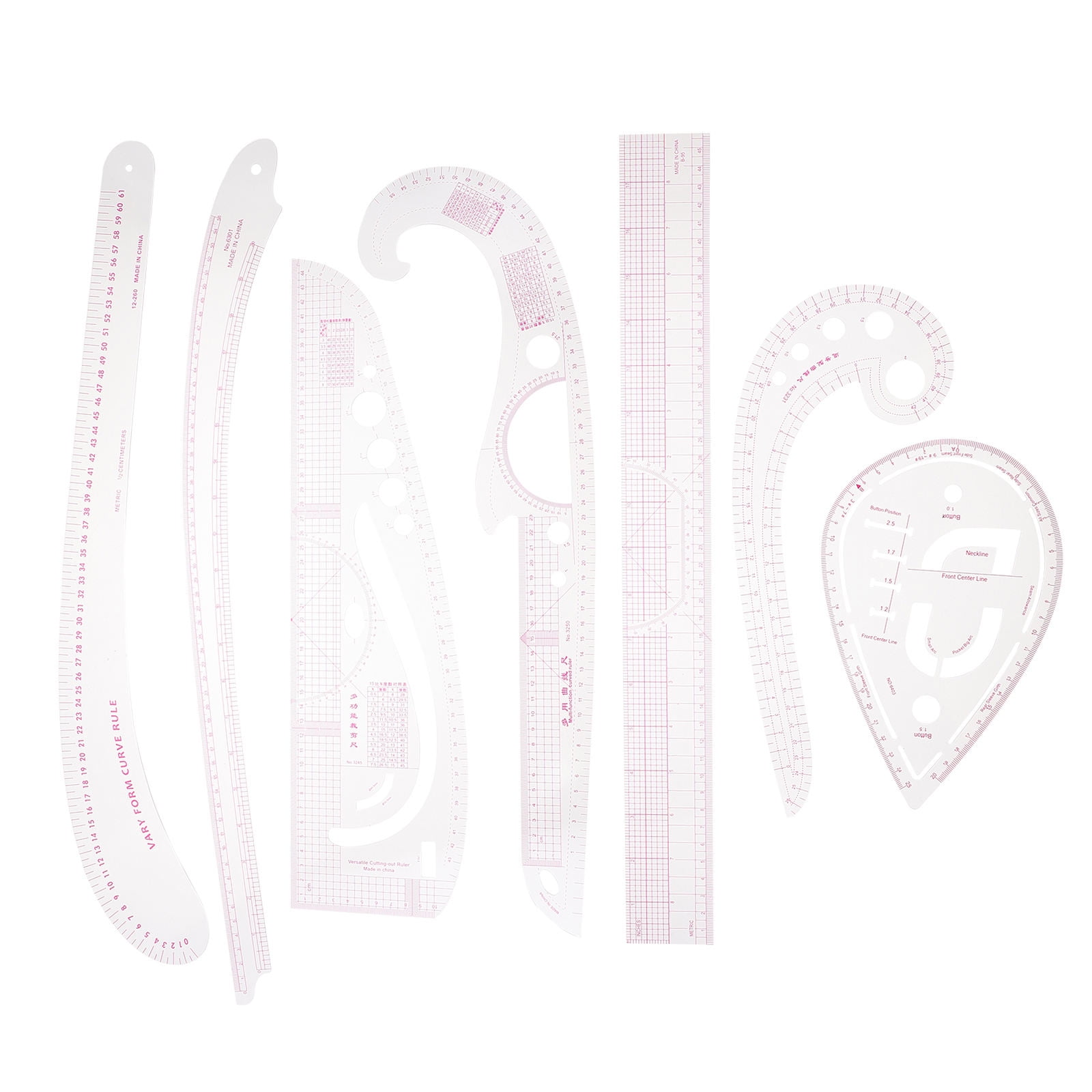 Luxshiny 1 Set Tailoring Ruler Set Clothing Sample Cutting Ruler ...