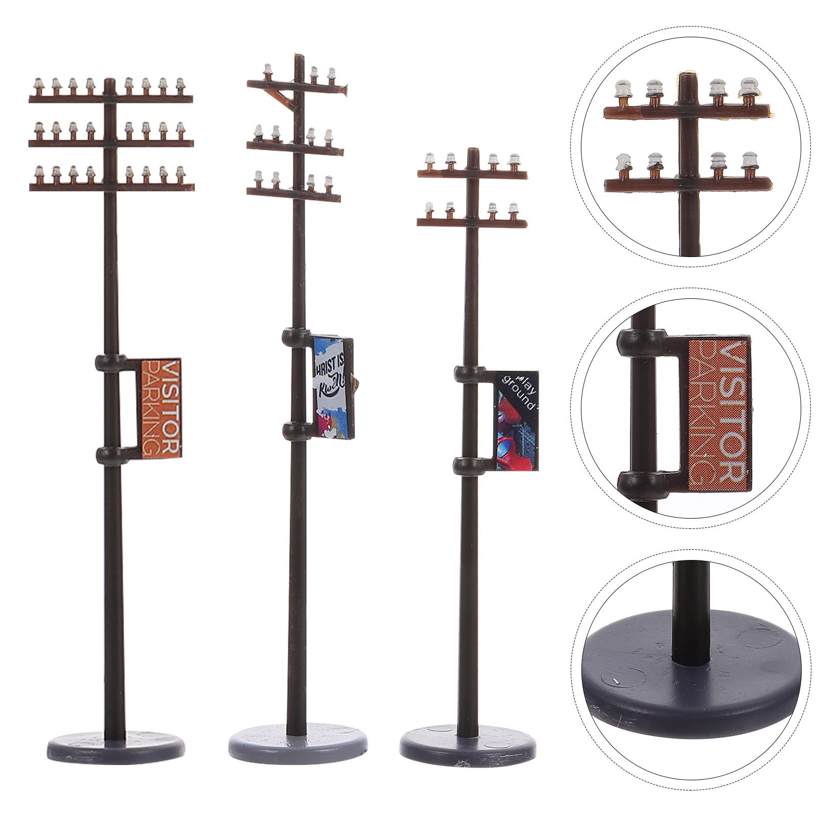 Luxshiny 1 Set of Fake Telegraph Pole Models Plastic Assorted Color for ...