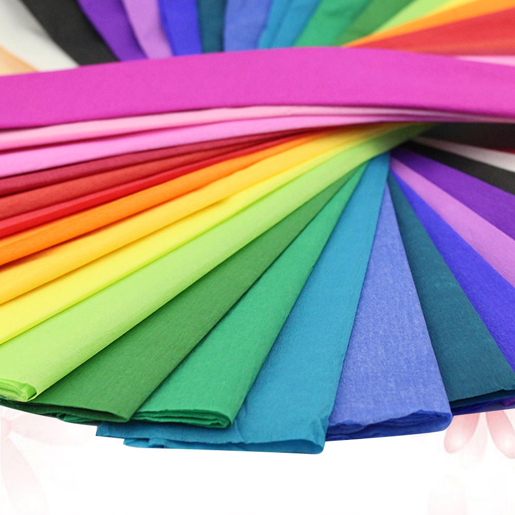 Luxshiny 10 Sheets Pack Crepe Paper Craft Assorted Color DIY Origami ...