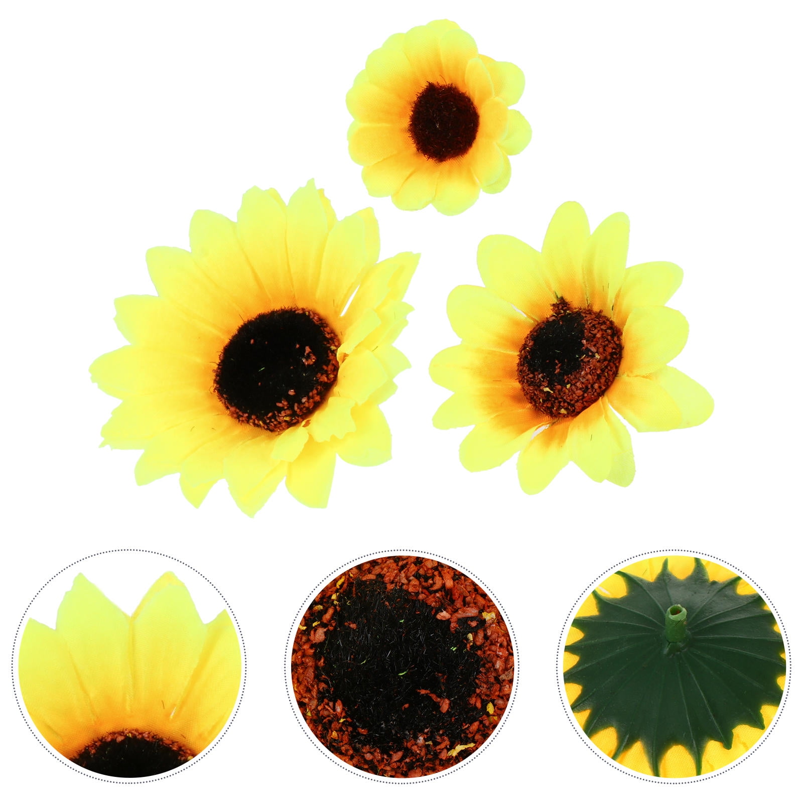 Luxshiny 100 Pcs Artificial Sunflower Heads for DIY Flower Decorations ...