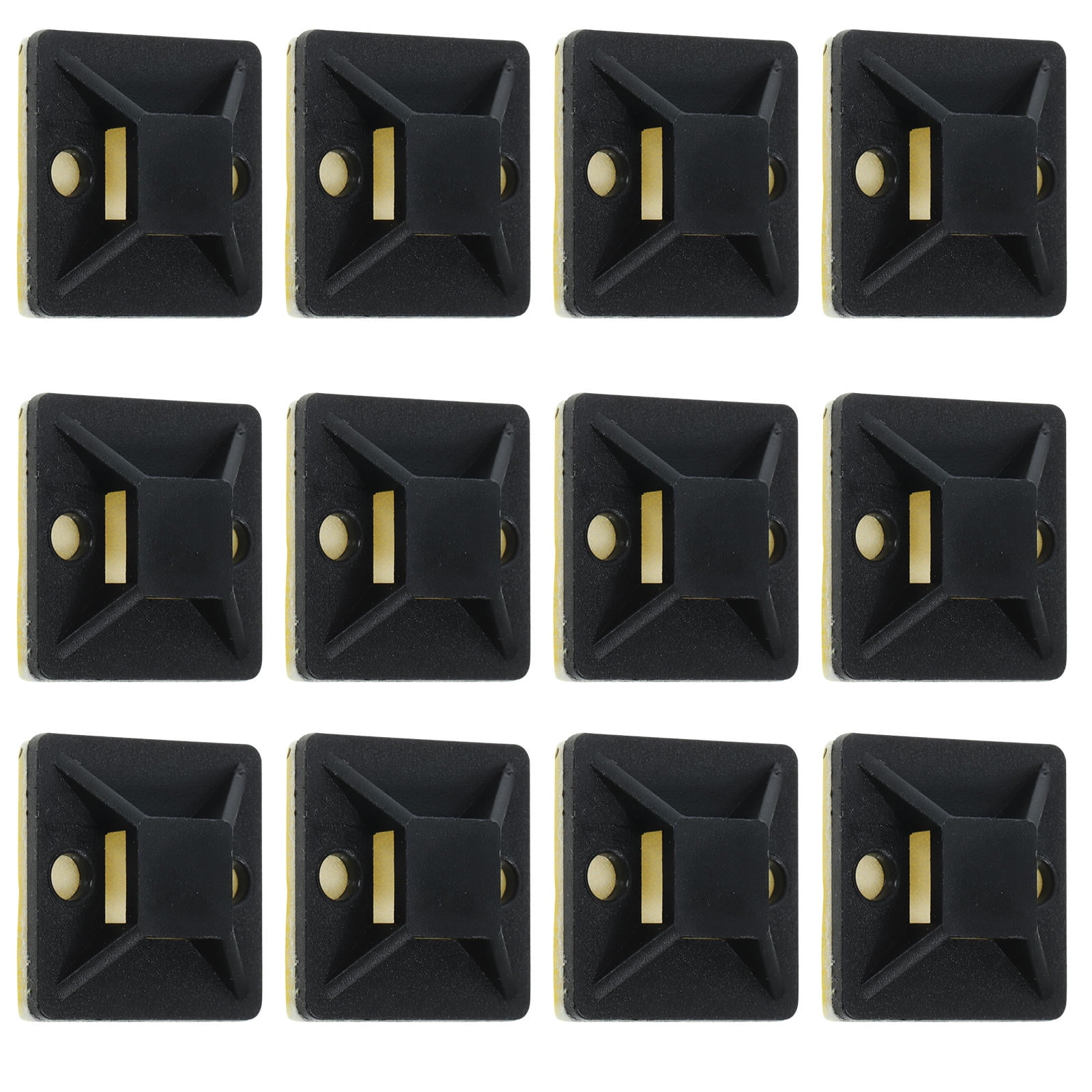 Luxshiny 100Pcs Cable Tie Base Mounts with Self Adhesive and Screw Hole ...