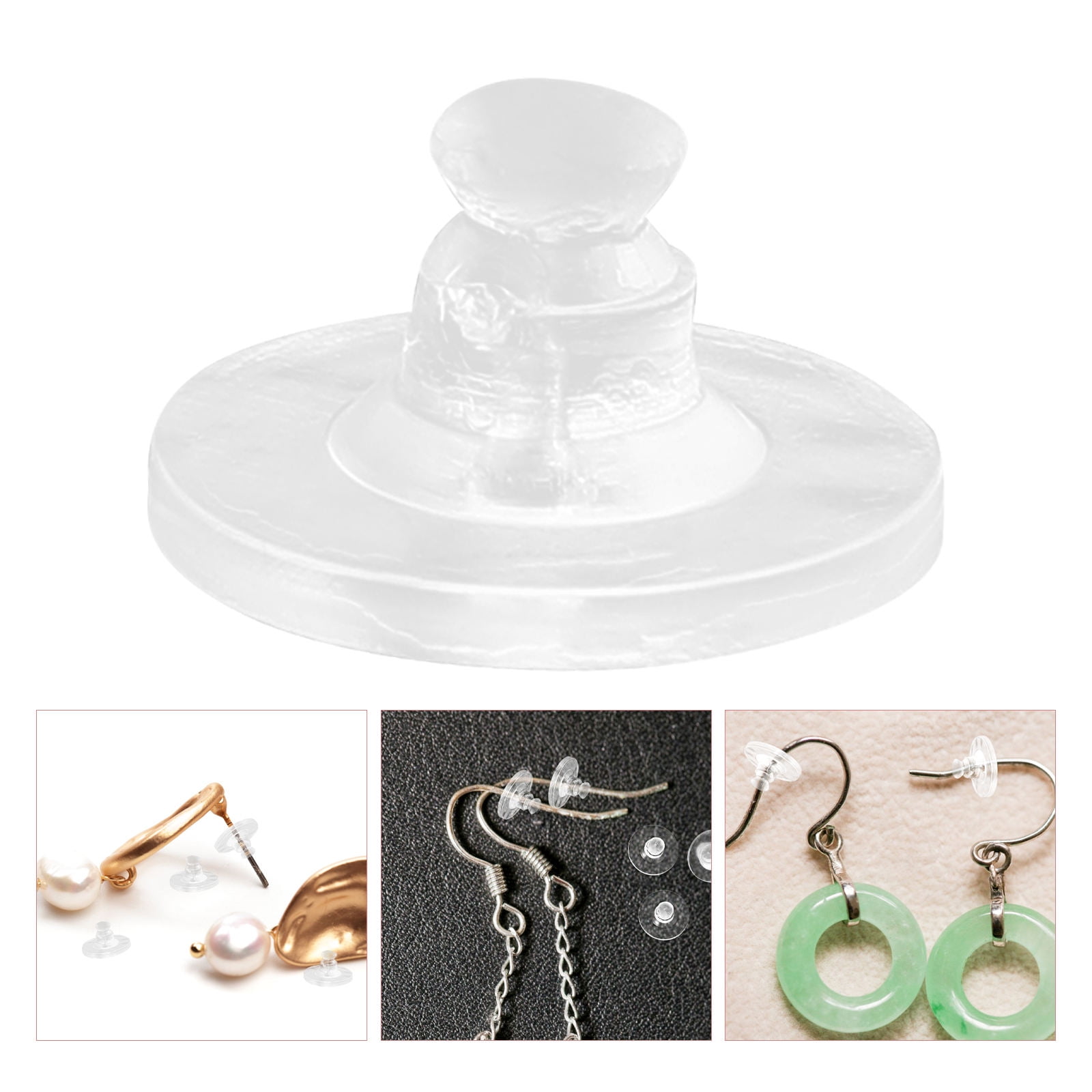 Luxshiny 100Pcs Earring Backs for Studs Silicone Simple Style Jewelry ...