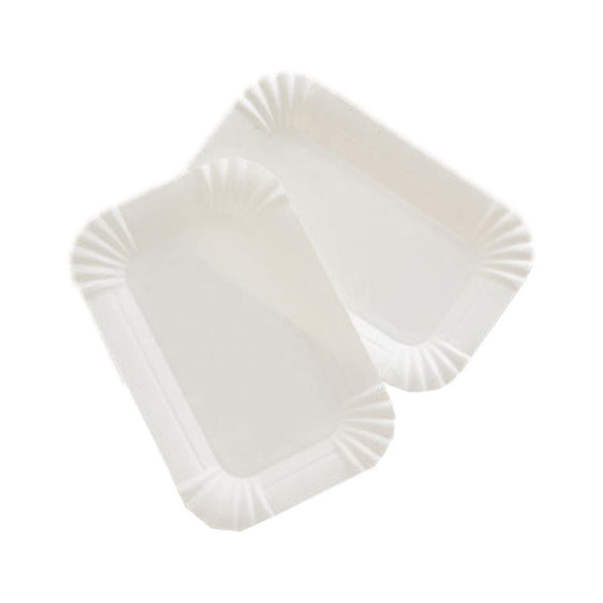 Luxshiny 100Pcs Paper Cake Plates Disposable White Fluted Brim Prevent ...