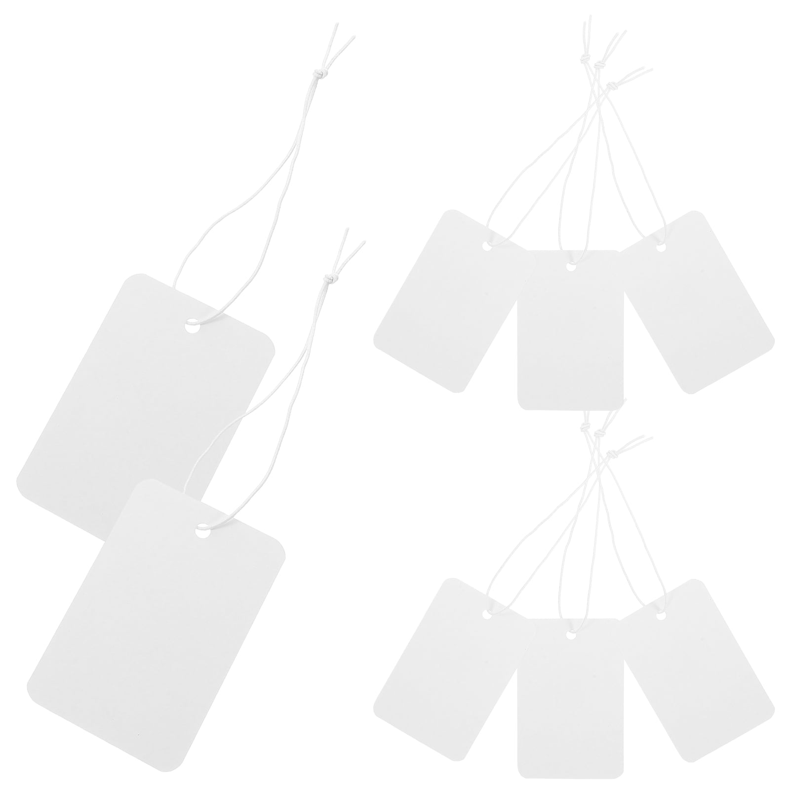 Luxshiny 100Pcs Price Tags with String Attached White Elastic Cord for ...