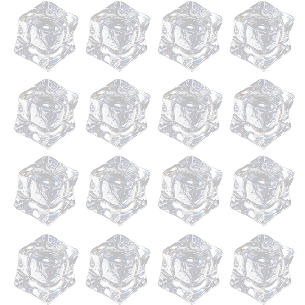 Luxshiny 100pcs Acrylic Fake Ice Cubes Realistic Design for Table Decor ...