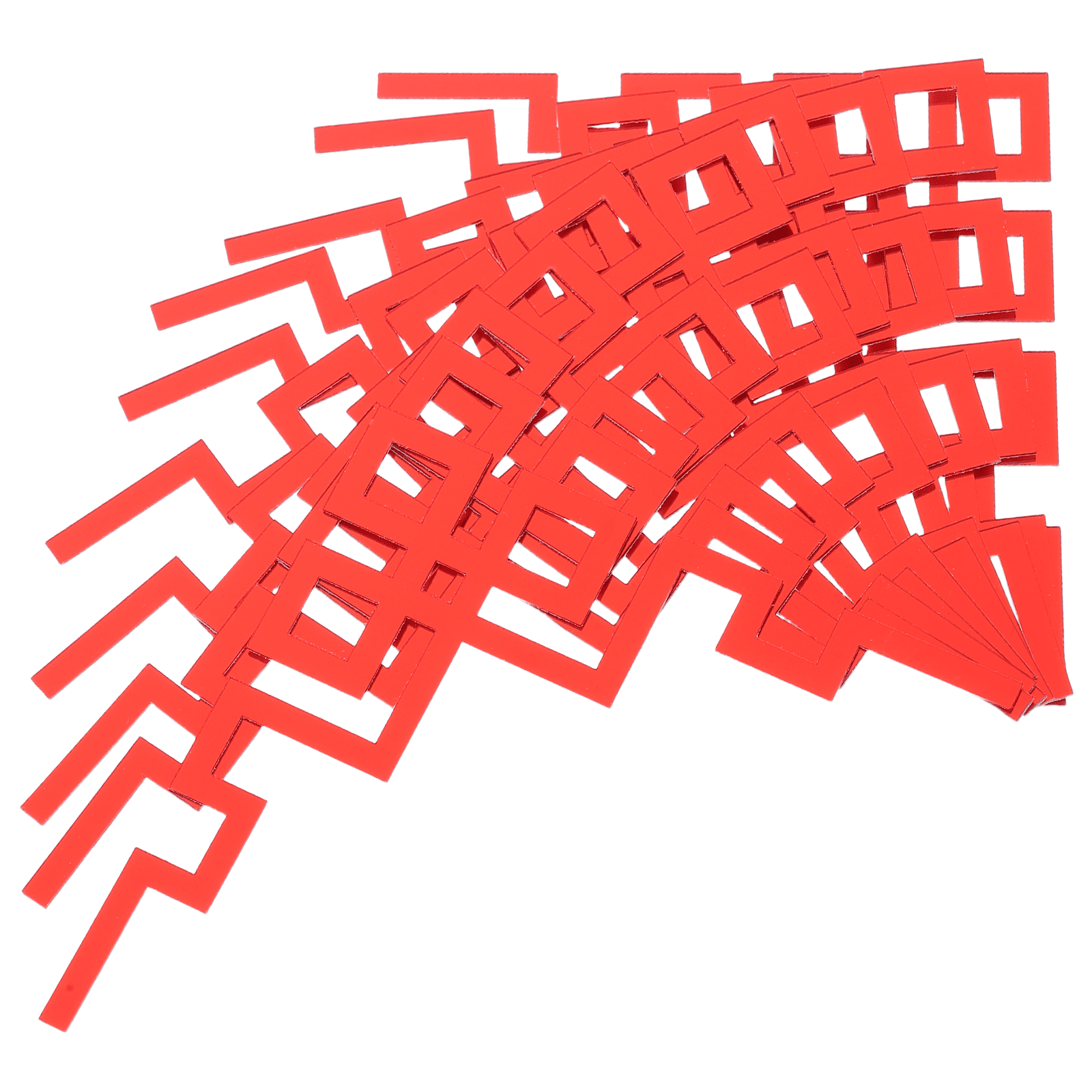 Luxshiny 10-Pack Red Mirror Border Cling Decals with 3D Acrylic Design ...