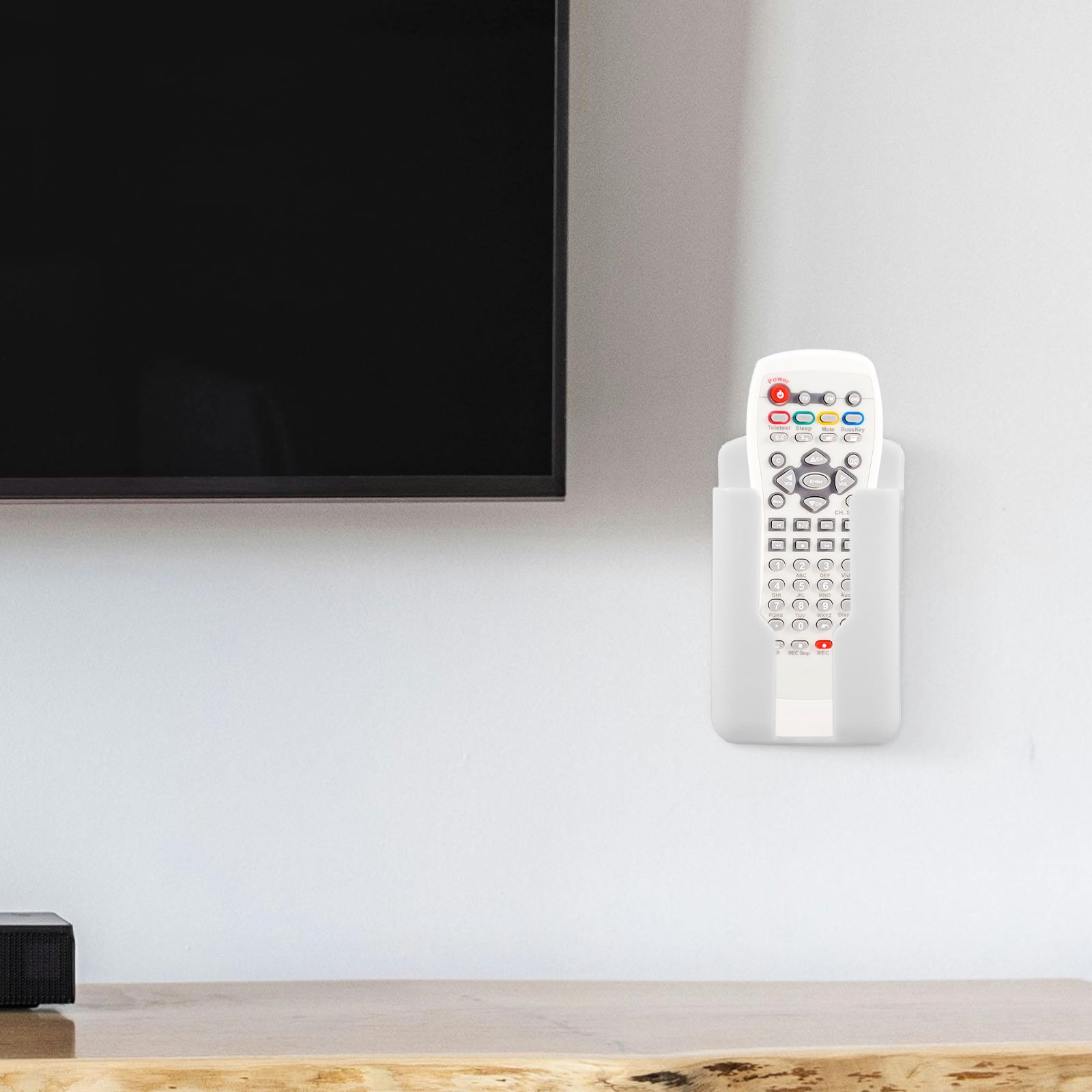 Luxshiny 10Pcs White Remote Control Holder Wall Mounted Plastic Storage ...