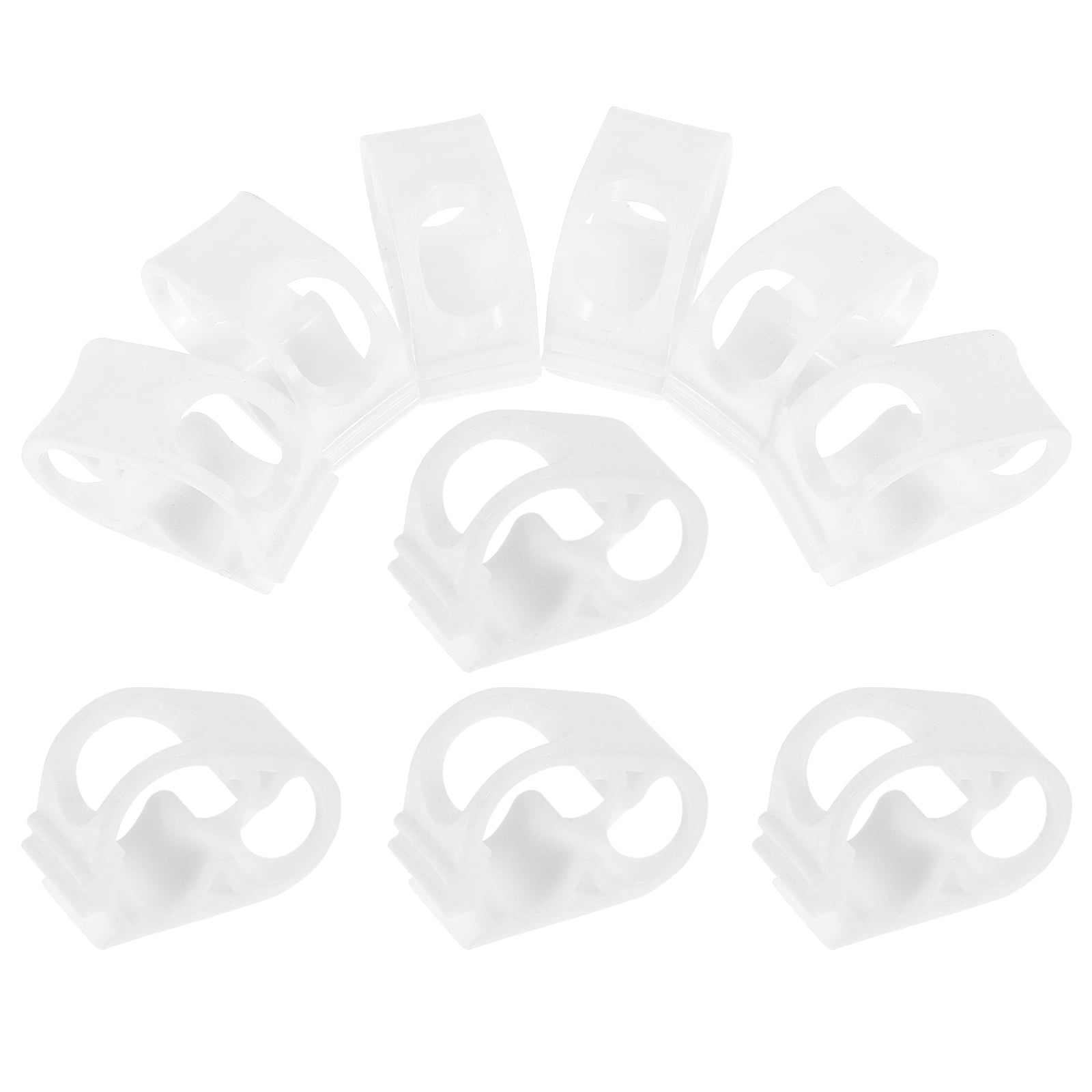 Luxshiny 10Pcs White Silicone Hose Clamp Adjustable Tube Clip for Water ...