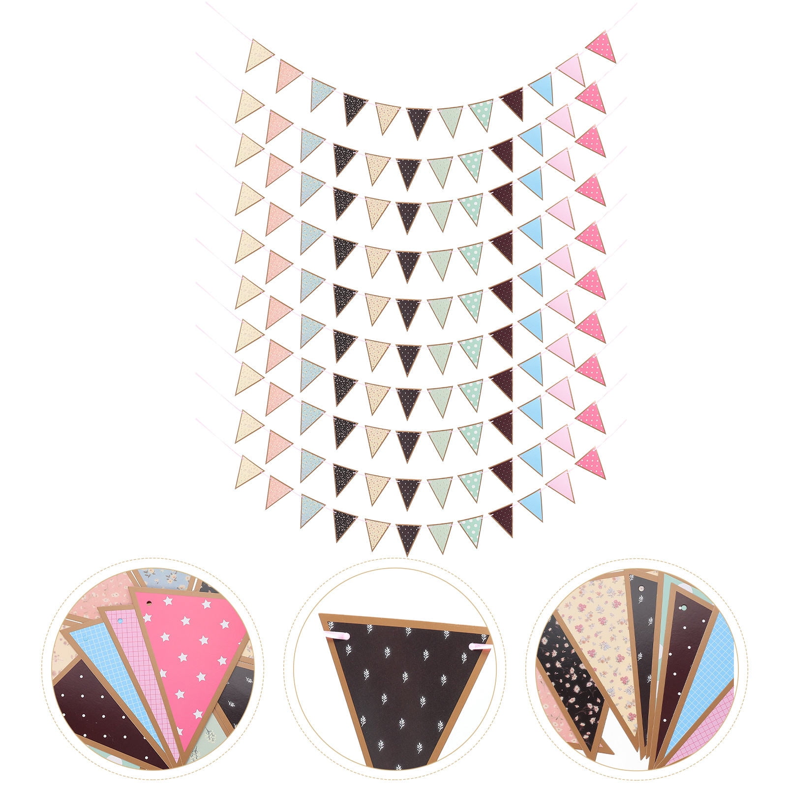 Luxshiny 10Set Pennant Bunting Assorted Color Paper Triangle Friends ...