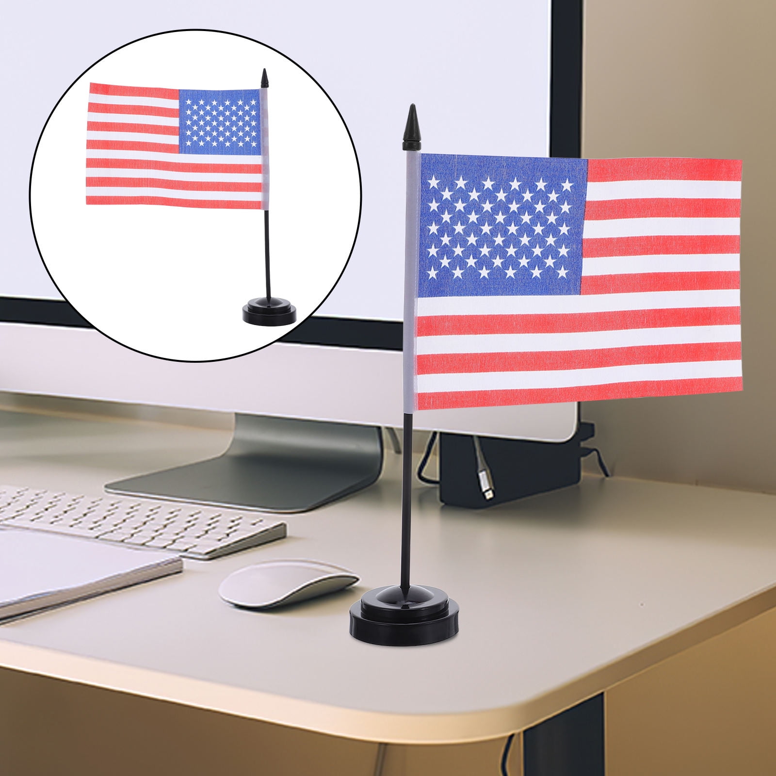Luxshiny 10Sets American Desk Flag with Stable Base for Office Table ...