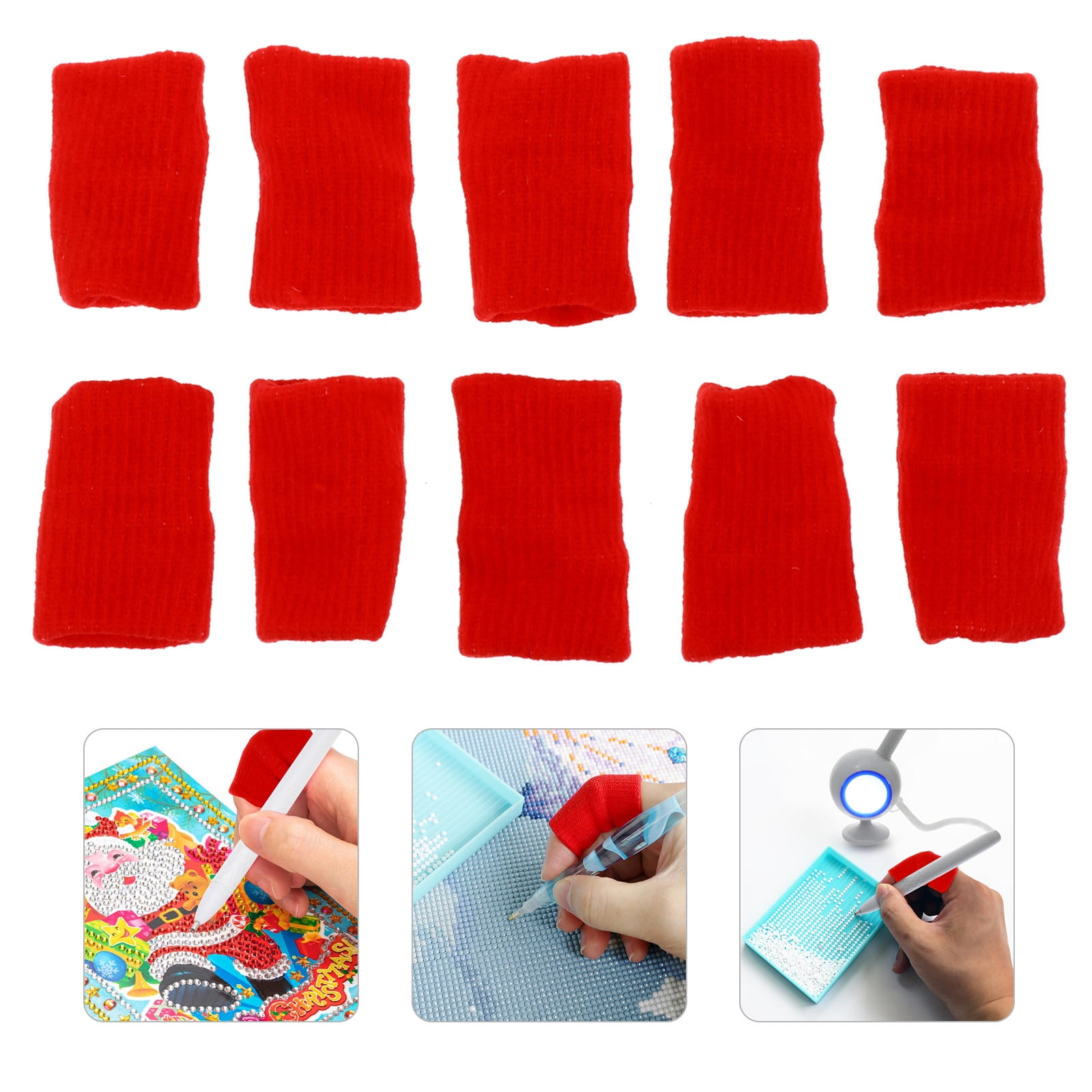 Luxshiny 10pcs Hand Fingers Cover for Red Nylon Finger Guards in ...