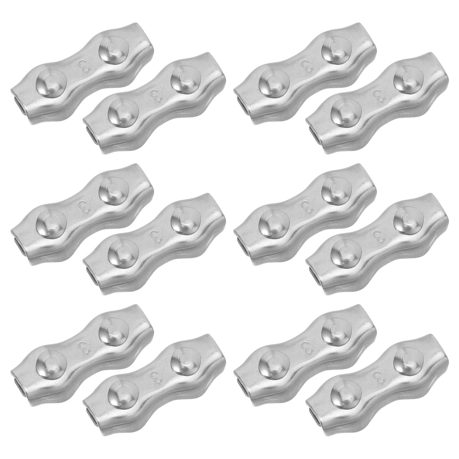 Luxshiny 12Pcs Metal Wire Rope Clamps Stainless Steel Reusable Cable ...