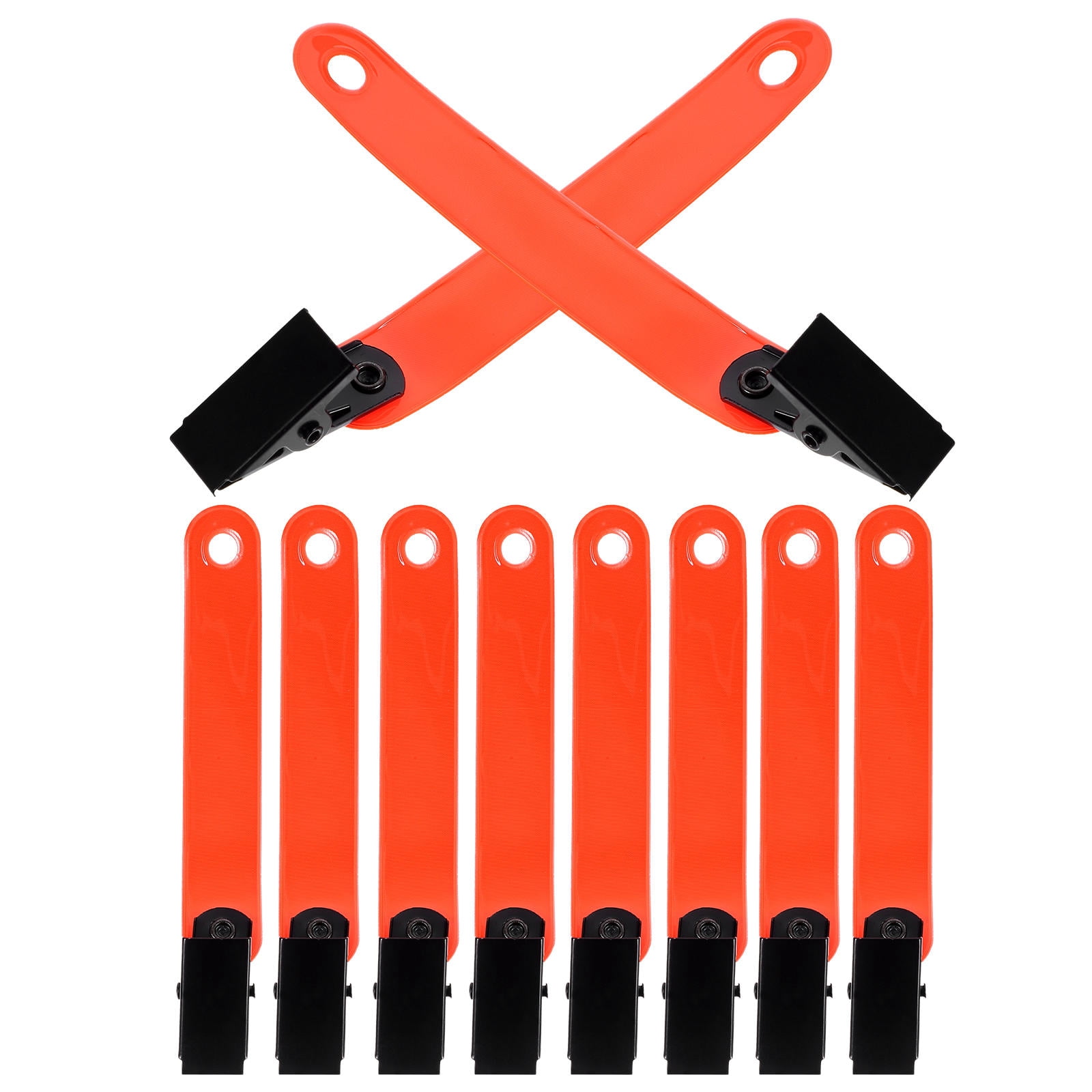 Luxshiny 12Pcs Orange Reflective Trail Marking Clips Fluorescent Band ...