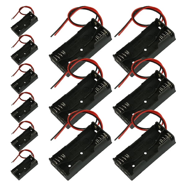 Luxshiny 12Pcs Portable Carry Battery Holder Batteries Case Metal Black ...