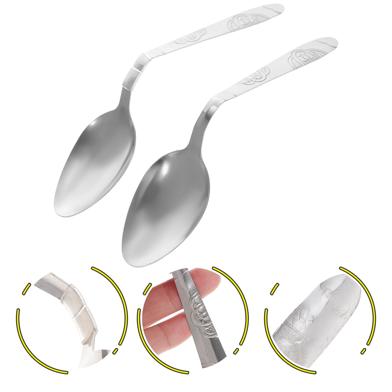 Luxshiny 12Pcs Silver Iron Bending Spoon Prop for Stage Birthday Party ...