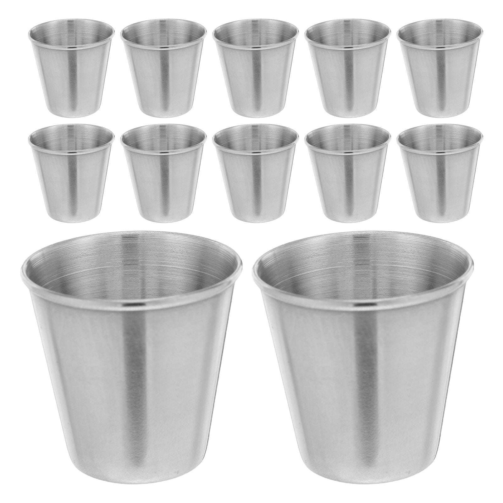 Luxshiny 12Pcs Stainless Steel Shot Cups Ergonomic Polished Drinking ...