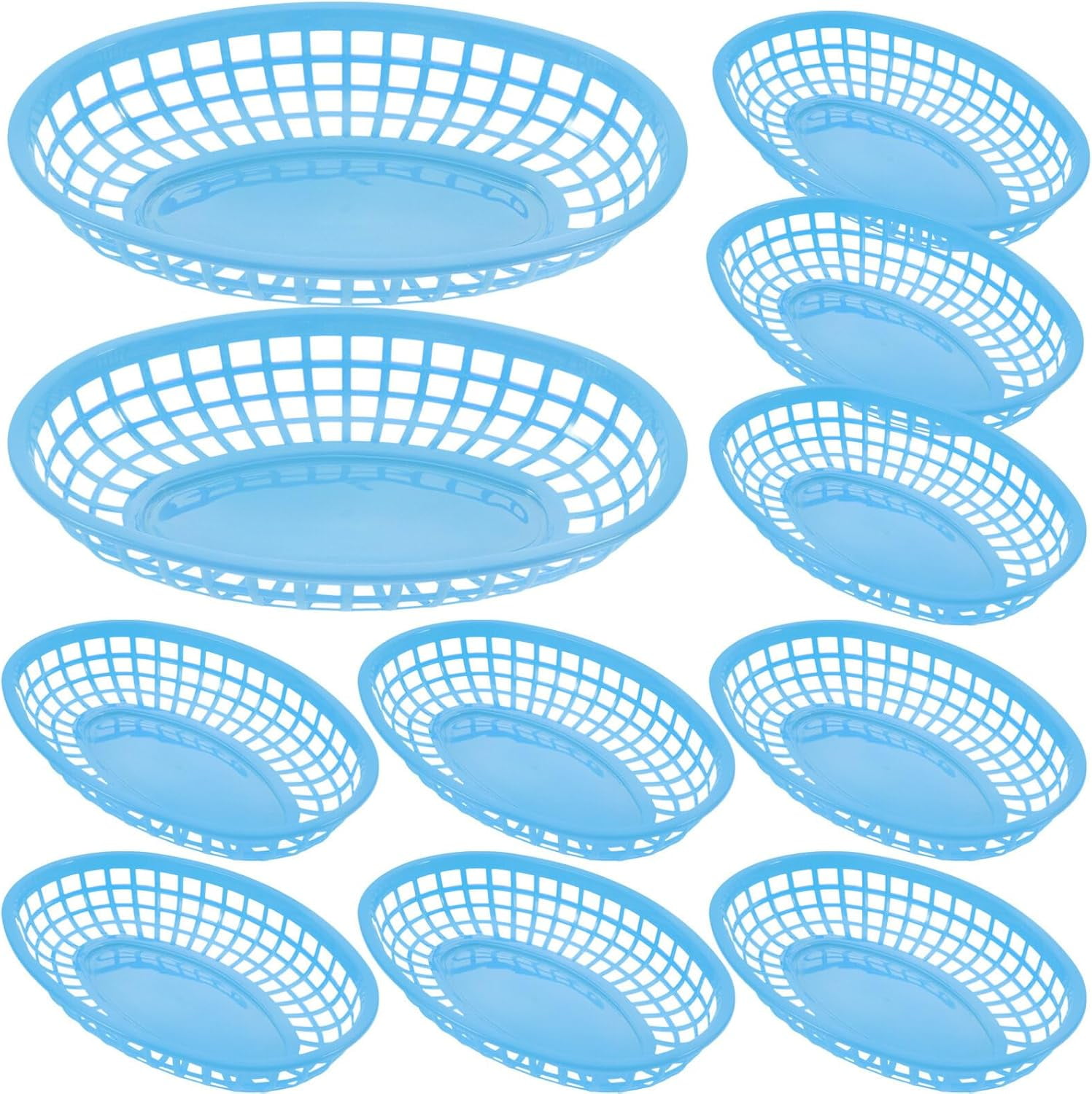 Luxshiny 12pcs Snack Plate Hamburger Basket fruit basket plastic food ...