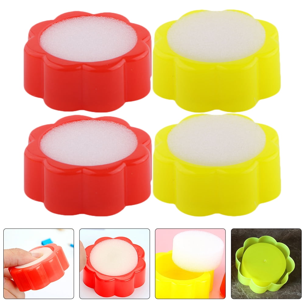 Luxshiny 16Pcs Sponge Finger Moistener Flower Shaped Finger Wet Damper ...