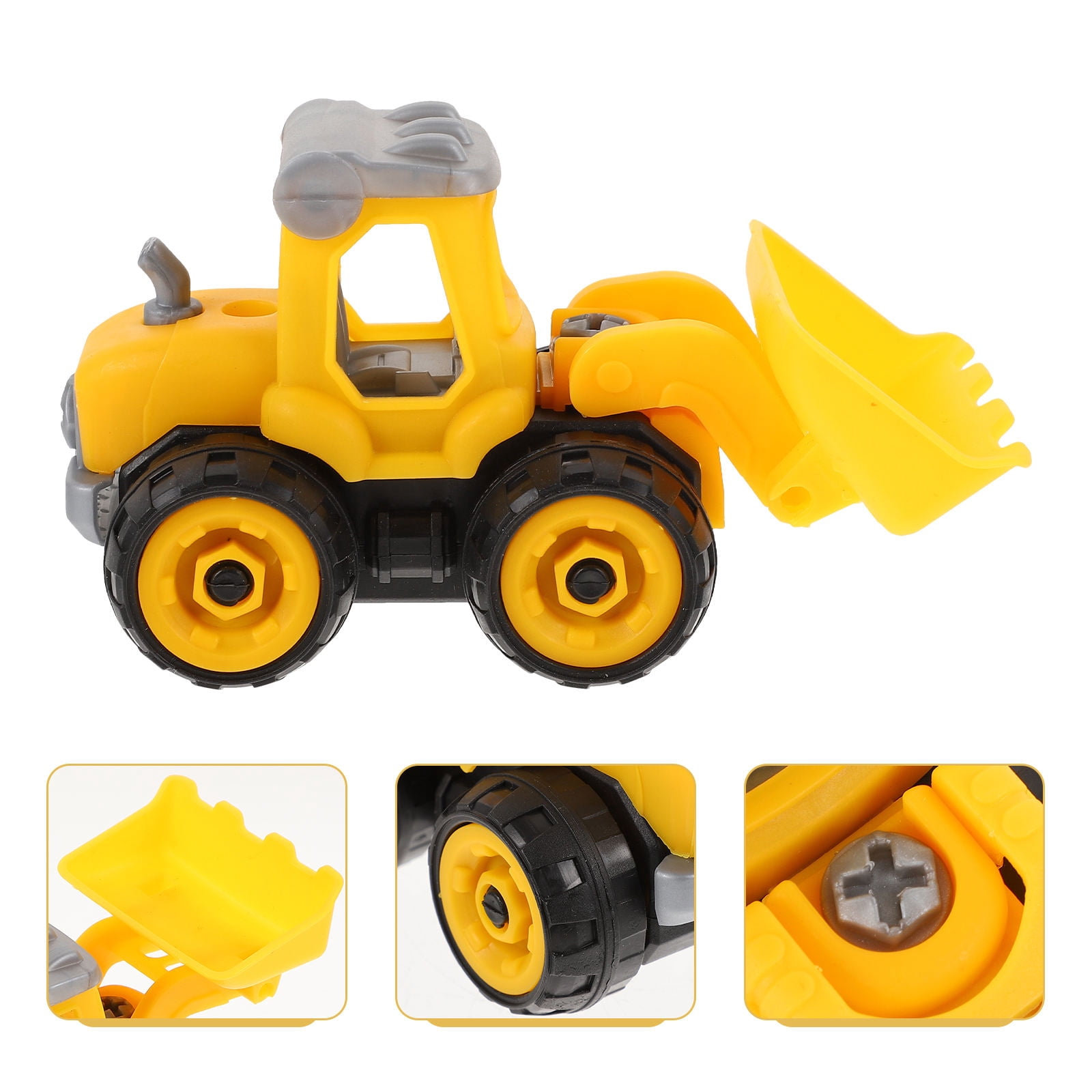 Luxshiny 1Pack Engineering Vehicle Model Toy Yellow Plastic Car Toy for ...
